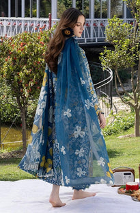 Printed Unstitched Lawn Suits | Digital Printed 3 Piece – shahijora